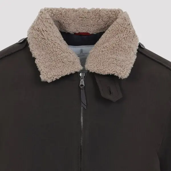 Brunello Cucinelli Shearling Collar Jacket