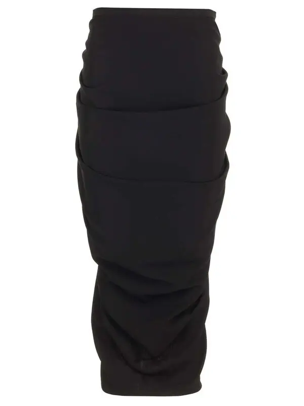 Dries Van Noten Wool Jersey Midi Skirt