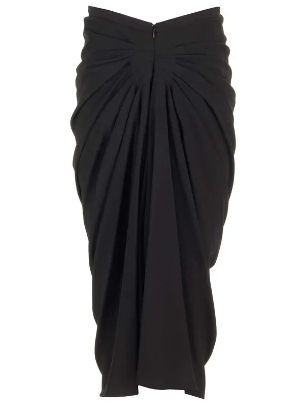 Dries Van Noten Wool Jersey Midi Skirt