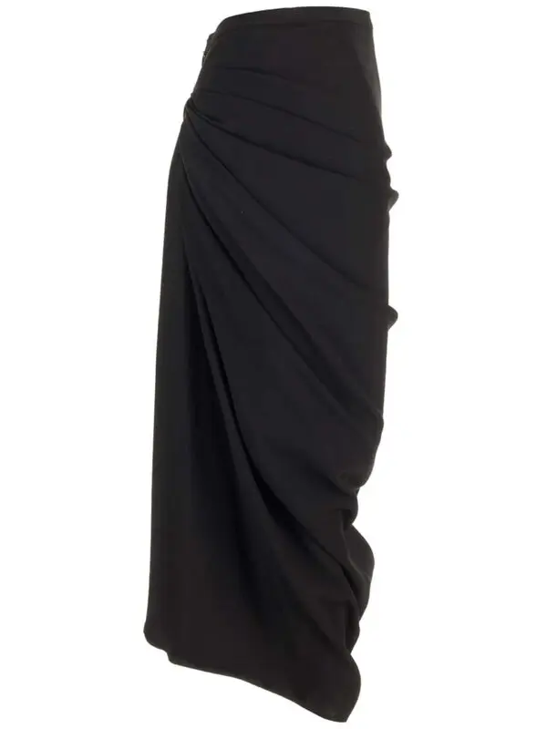 Dries Van Noten Wool Jersey Midi Skirt