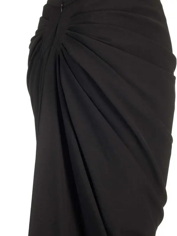 Dries Van Noten Wool Jersey Midi Skirt