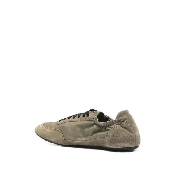 Prada Re-nylon And Suede Low-top Trainers - Green