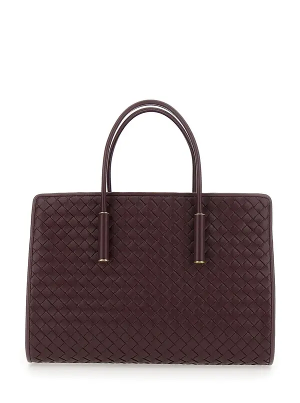 Bottega Veneta Barbara' Bordeaux Shoulder Bag Small With Two Top Handles And Intrecciato Motif In Leather For - Multicolor