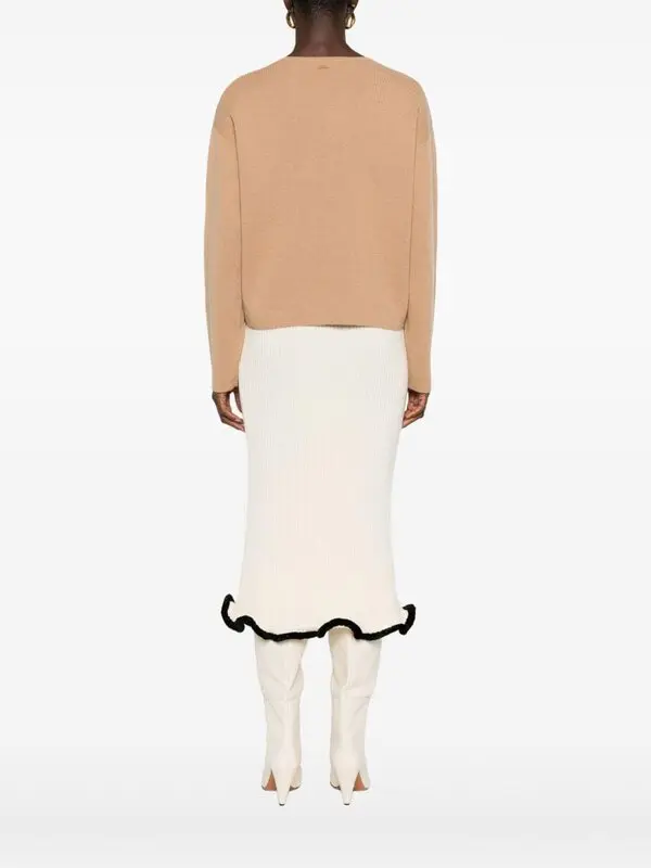 Max Mara V-neck Sweater In Cashmere Wool - Multicolor