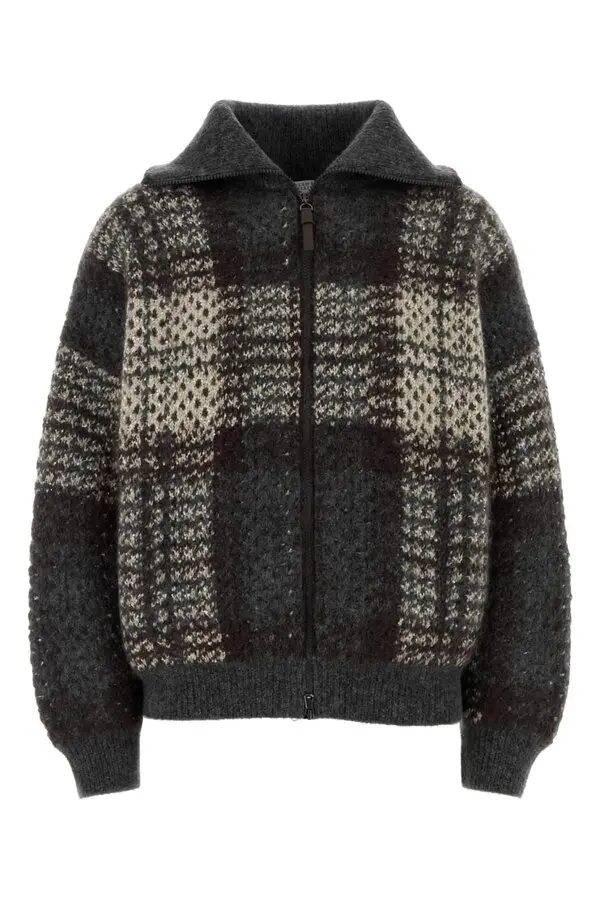 Brunello Cucinelli Embroidered Mohair Blend Cardigan - Multicolor