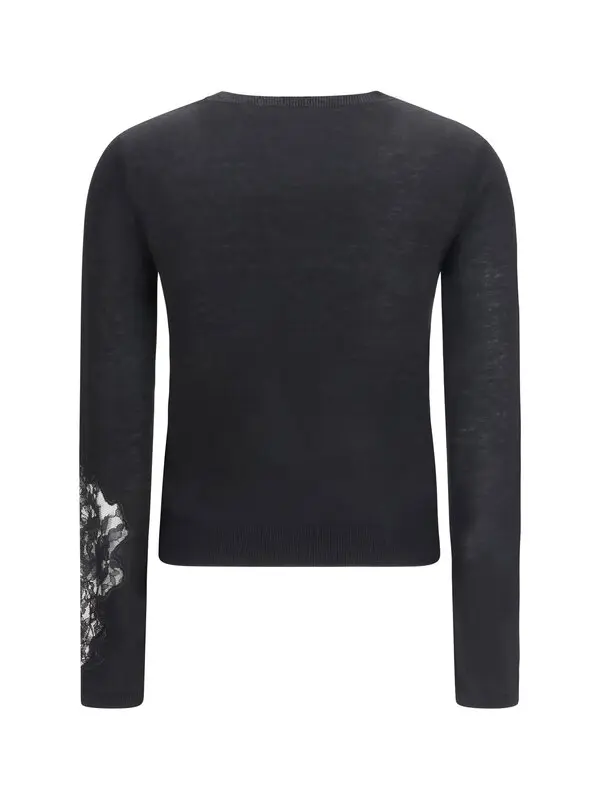 Max Mara Wool Sweater With Lace Inserts