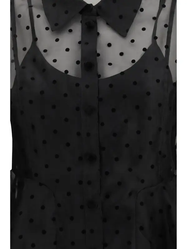 GANNI Polka Dot Organza Shirt