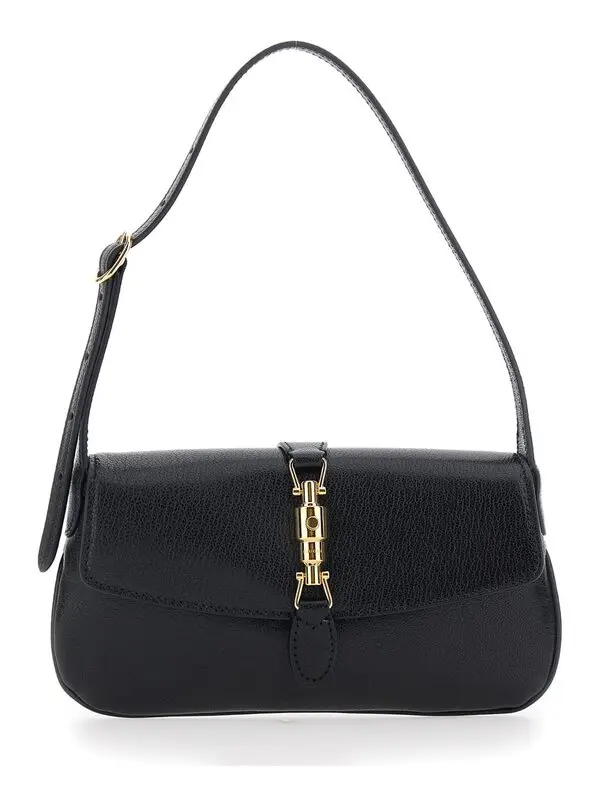 Gucci Jackie' Shoulder Bag With Adjustable Shoulder Strap And Piston Closure On The Front In Leather For - Black