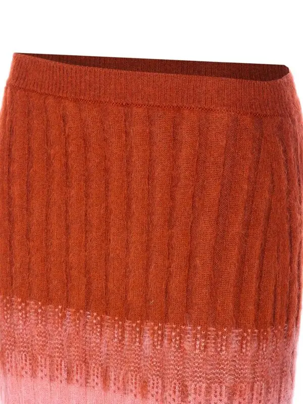Fendi Gradient Mohair And Wool High-waisted Midi Skirt - Multicolor
