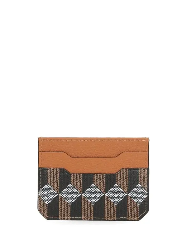 AU DEPART Printed Leather Card Holder