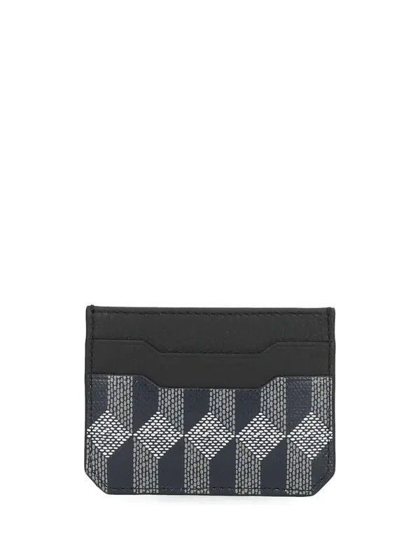 AU DEPART Printed Leather Card Holder - Blue