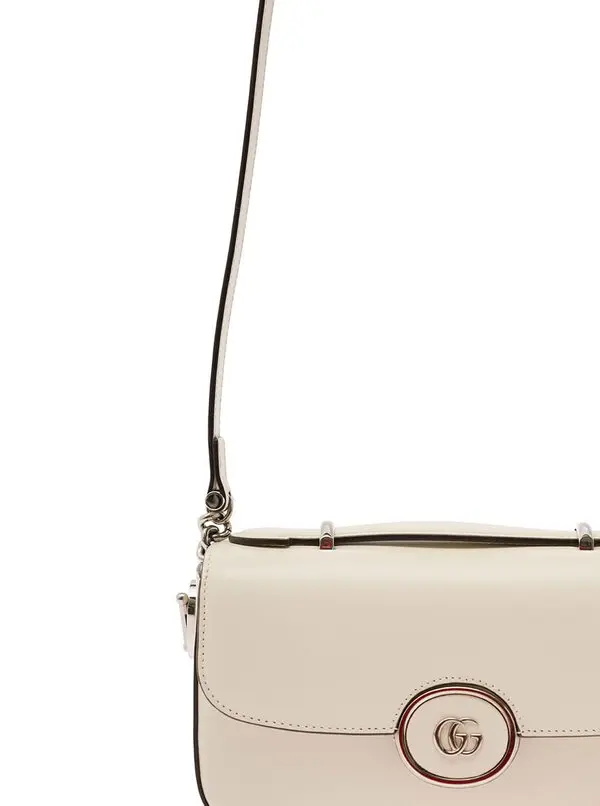 Gucci Petite Gg Leather Shoulder Bag - White
