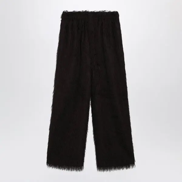 THE FRANKIE SHOP Dark Fringed Trousers - Brown