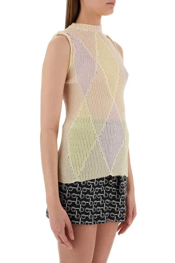 Burberry Embroidered Cotton Blend Top