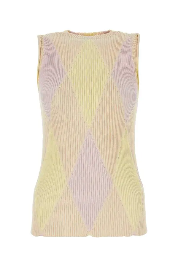 Burberry Embroidered Cotton Blend Top - Multicolor