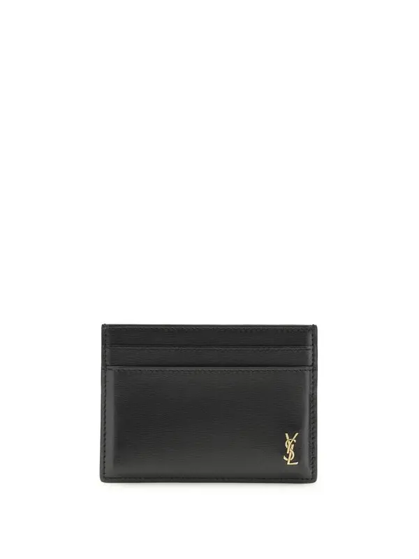 Saint Laurent Tiny Cassandre Card Holder - Black