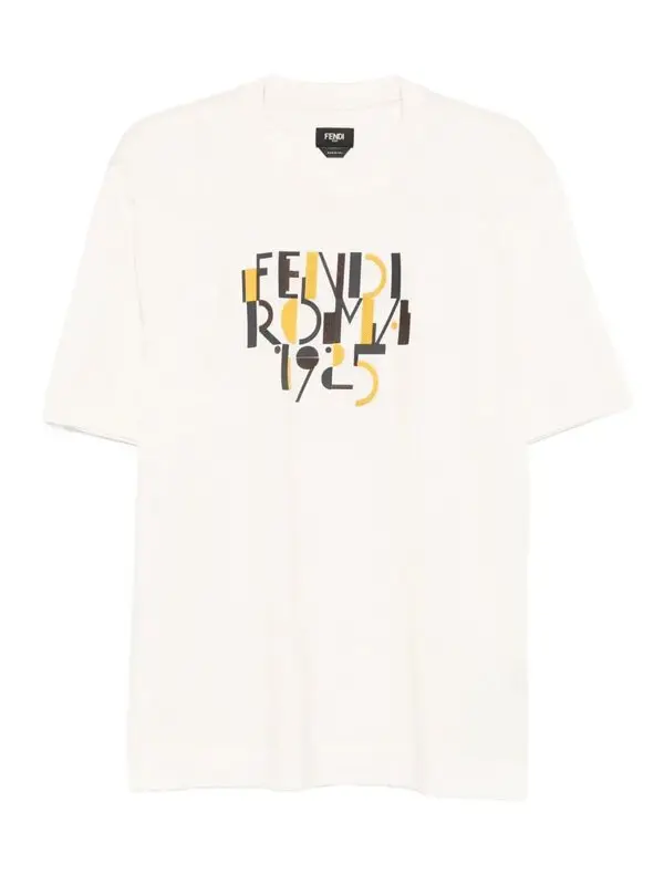 Fendi Roma 1925 Print Cotton T-shirt - White