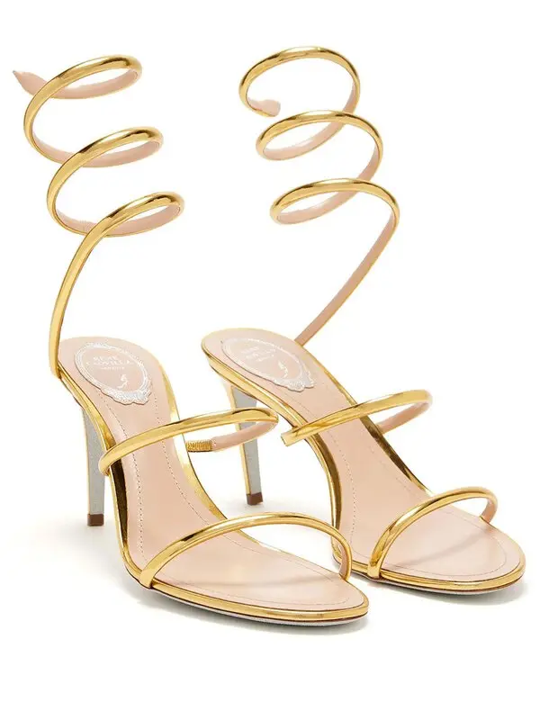 Rene Caovilla Metallic Gold Cleo 80 Sandals