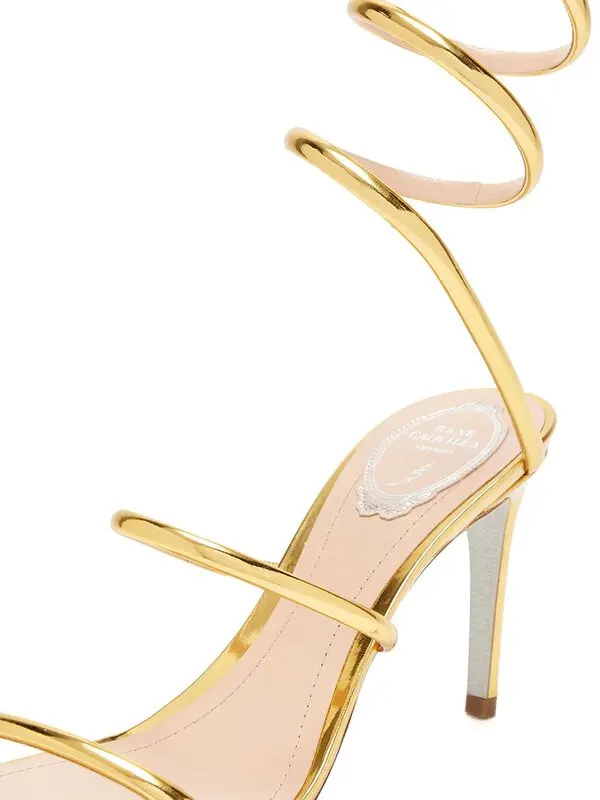 Rene Caovilla Metallic Gold Cleo 80 Sandals