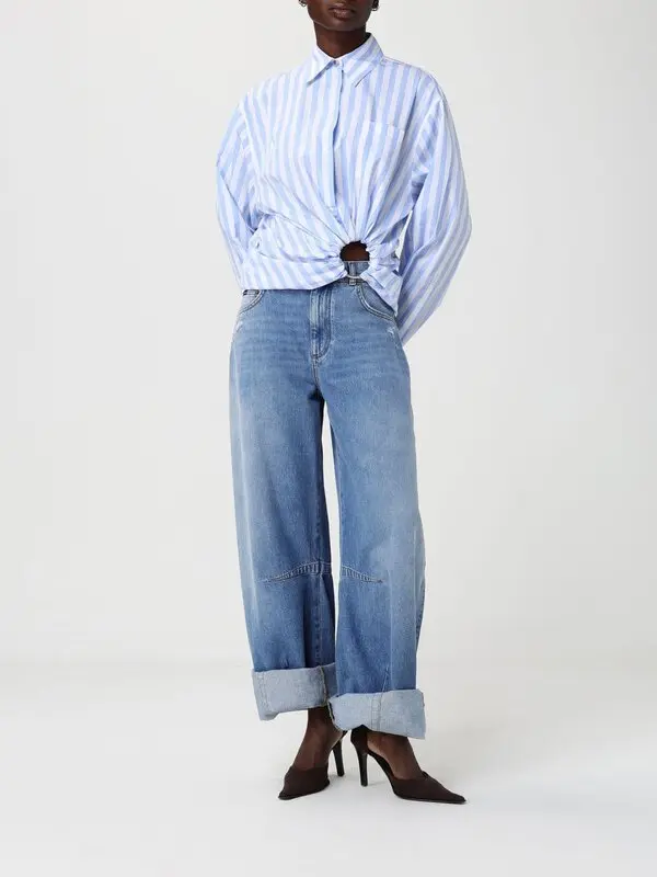 Max Mara Cut-out Striped Shirt - Multicolor