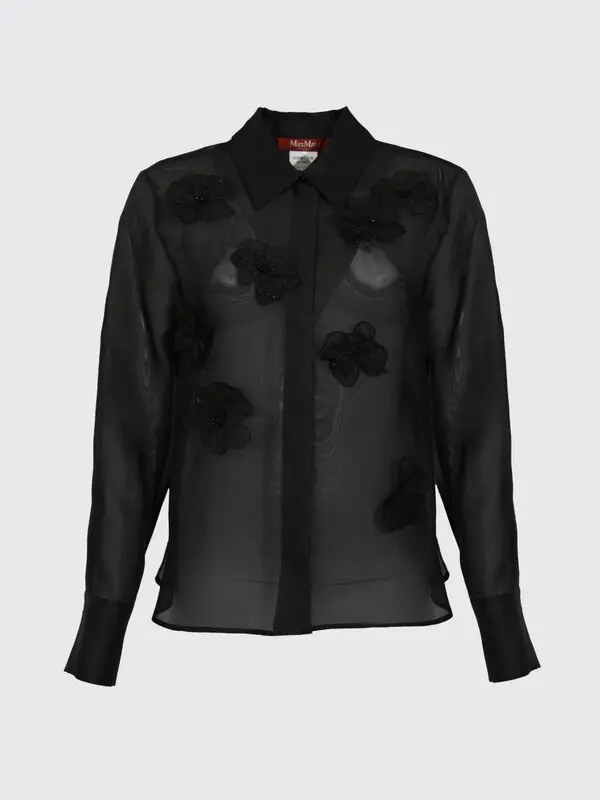 Max Mara Saegi Silk Organza Shirt - Black