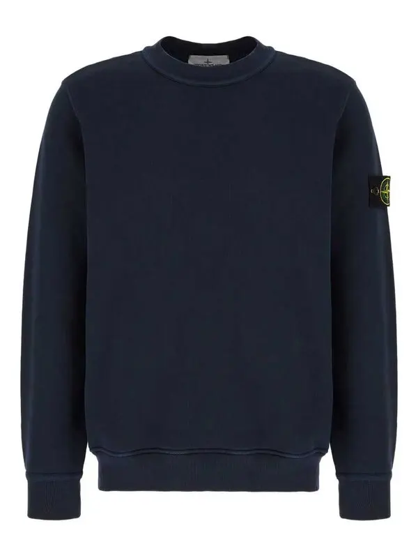 Stone Island Compass Logo Crew-neck Sweatshirt - Blue
