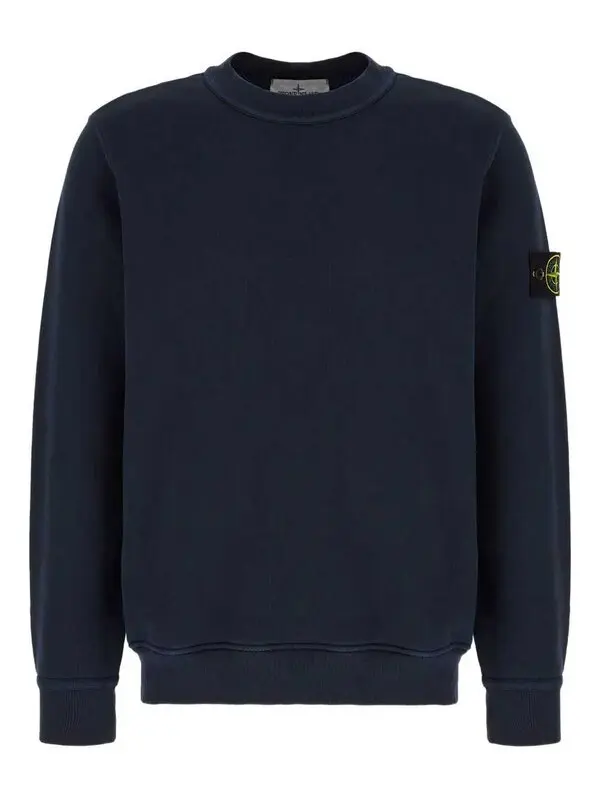 Stone Island Compass Logo Crew-neck Sweatshirt - Blue
