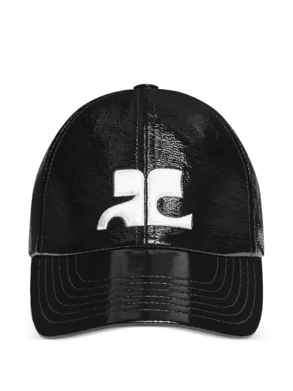 COURREGES Cap With Vinyl Ac Logo - Black