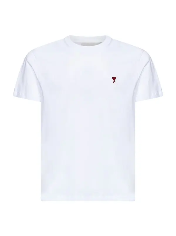 AMI Paris White Cotton De Cœur T-shirt