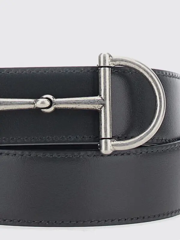 Gucci Horsebit Smooth Calfskin Belt With Interlocking Closure