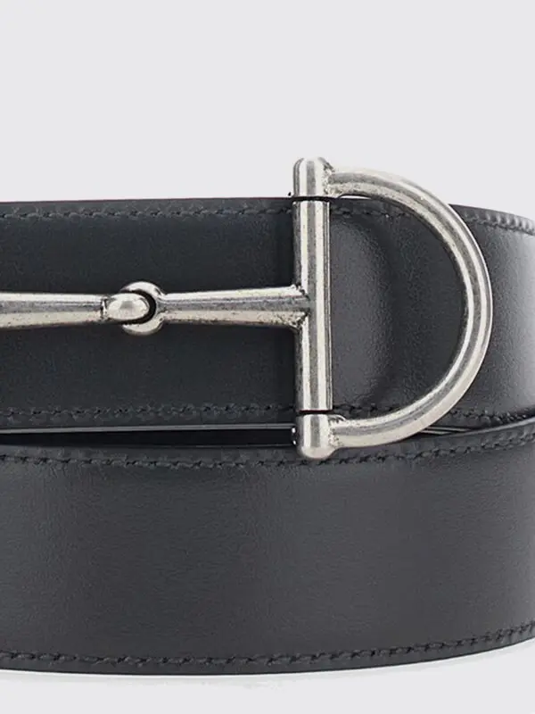 Gucci Horsebit Smooth Calfskin Belt - Black