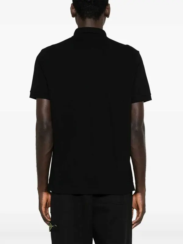 Stone Island Logo-patch Polo Shirt - Black