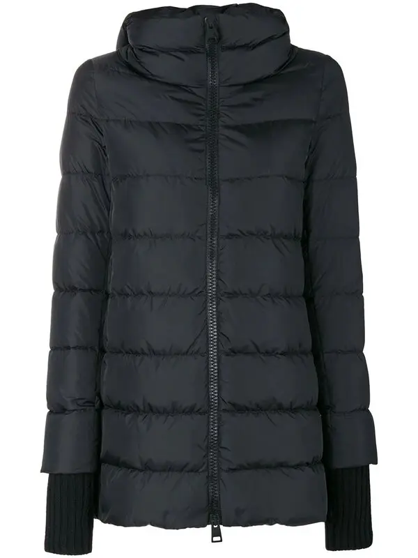 Herno Hooded Zip-up Padded Jacket - Black