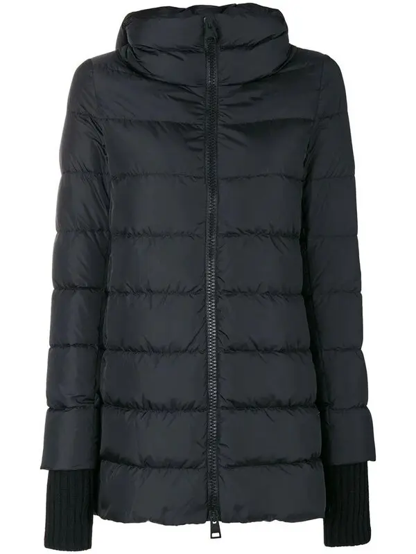 Herno Hooded Zip-up Padded Jacket - Black