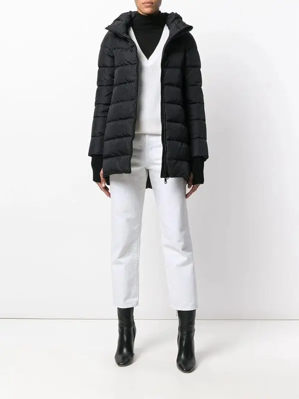 Herno Hooded Zip-up Padded Jacket - Black