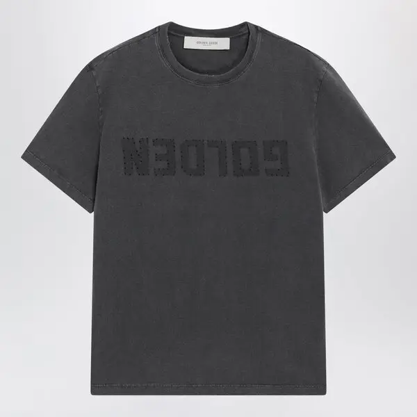 GOLDEN GOOSE Anthracite Grey Vintage-effect T-shirt - Gray