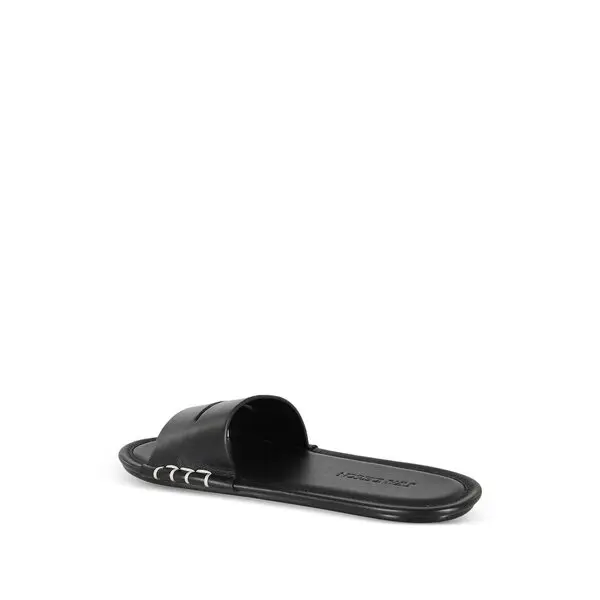 JW Anderson Calf Leather Slip-on Flat Sandals - Black