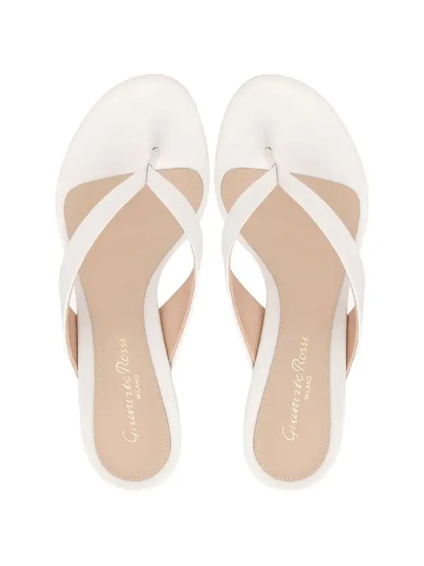 GIANVITO ROSSI Sofia Thong 70 Leather Sandals - White