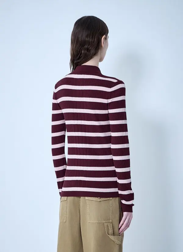 Moncler Ribbed Knit Striped Cardigan