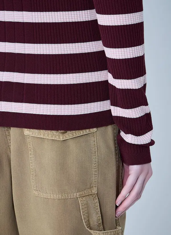 Moncler Ribbed Knit Striped Cardigan
