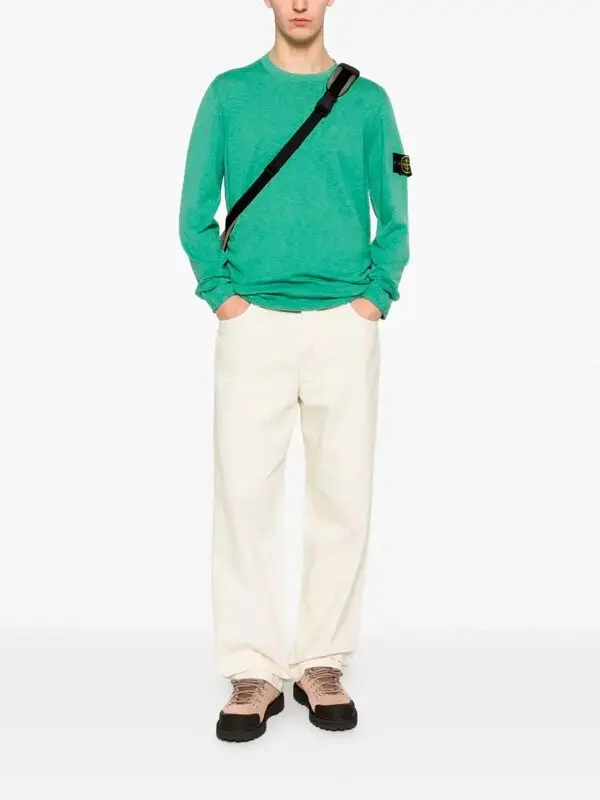 Stone Island Stocking Stitch Organic Cotton Nylon Crewneck - Multicolor