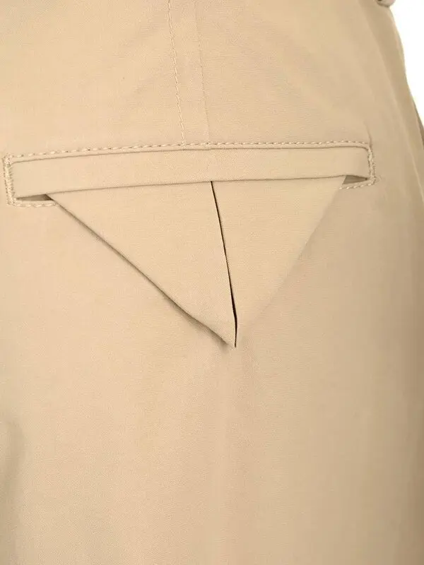 Bottega Veneta High-waisted Trousers With Cotton Belt - Cream