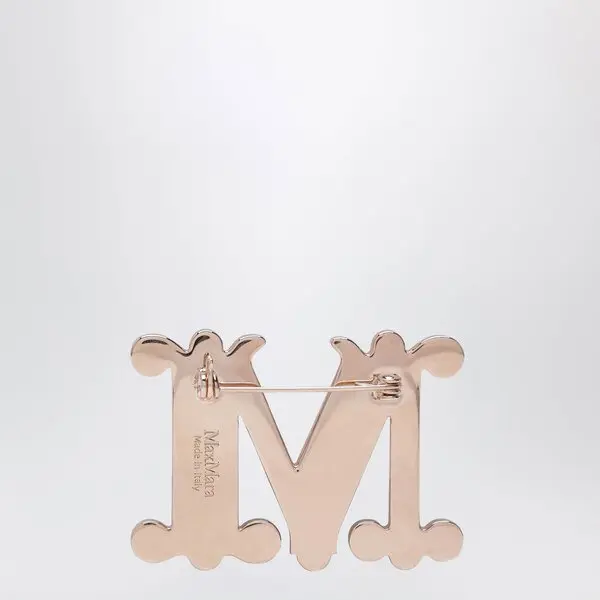 Max Mara Monogram Brooch With Micro Crystals In Metal, Crystal