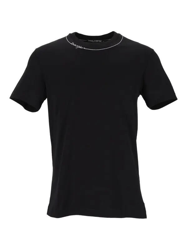 Dolce & Gabbana Cotton T-shirt With Embroidery - Black