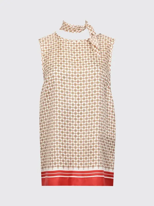 Max Mara Printed Silk Blouse - Red
