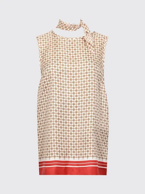 Max Mara Printed Silk Blouse - Red