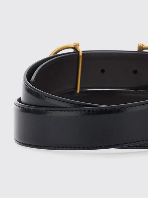 Gucci Horsebit Smooth Calfskin Leather Belt With Interlocking Closure