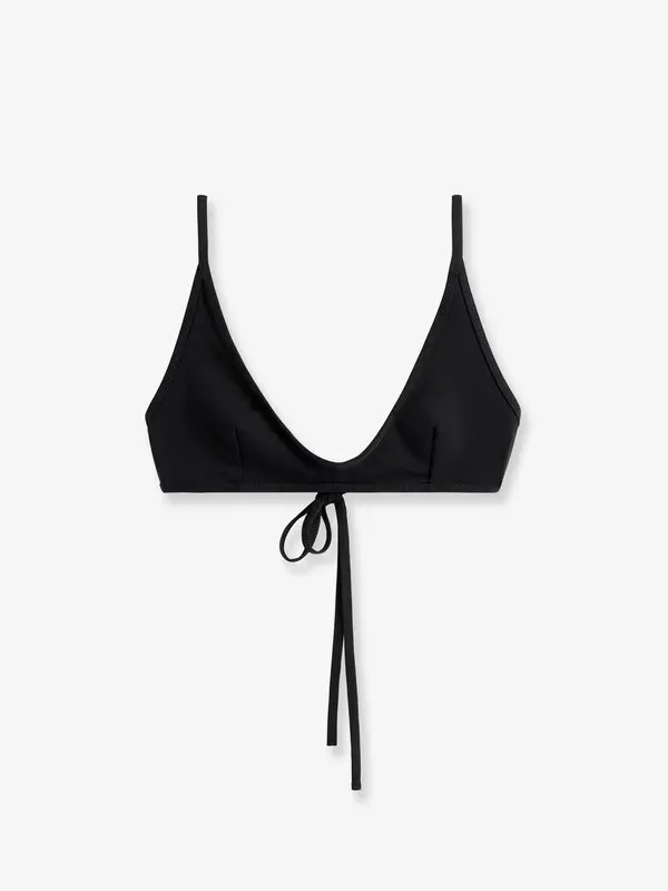 TOTEME Nylon Bikini Top - Black