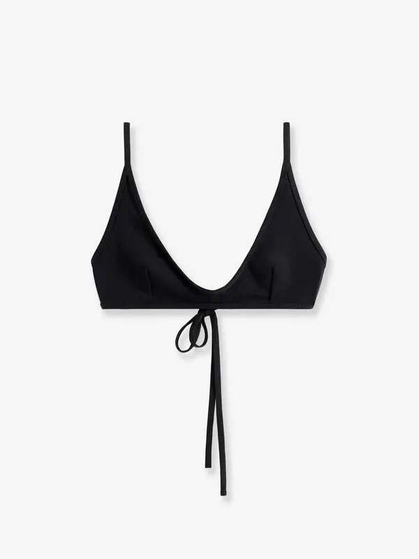 TOTEME Nylon Bikini Top - Black