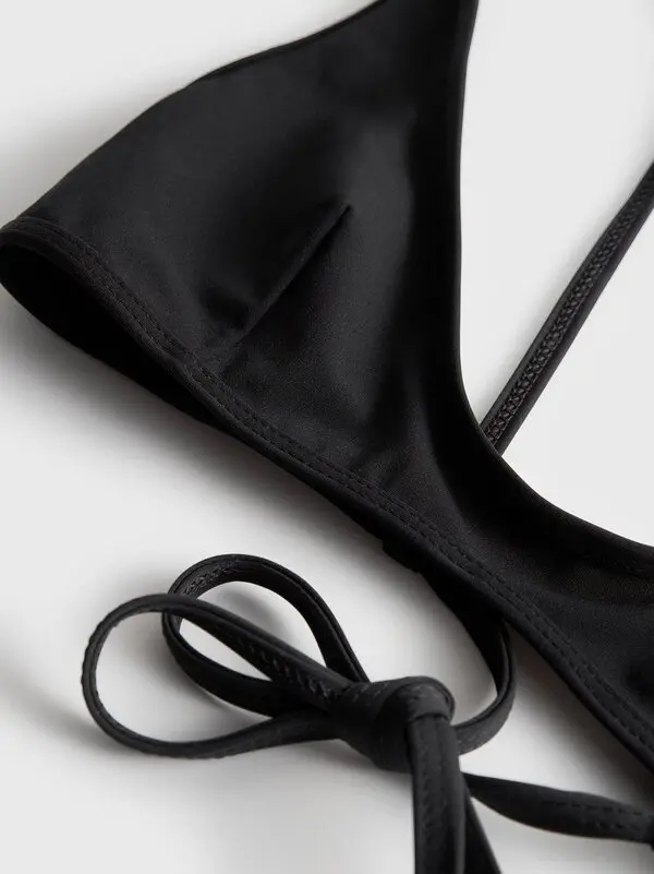 TOTEME Nylon Bikini Top - Black
